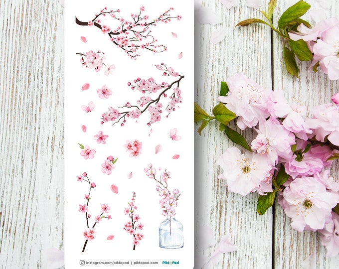Sticker Sheet - Sakura | Journal Stickers, Planner Stickers, Scrapbook ...