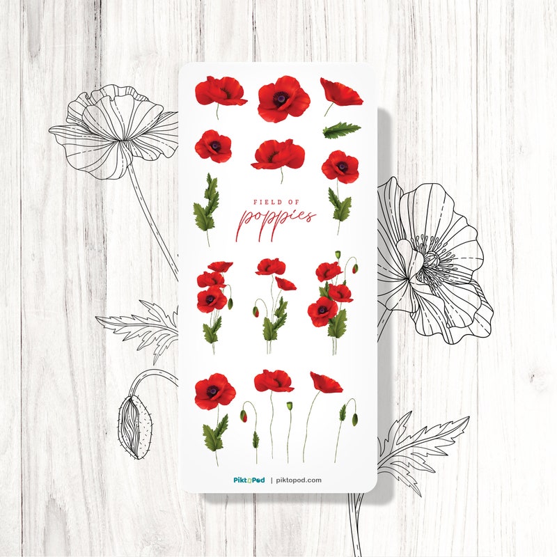 Poppy Stickers - Etsy Canada