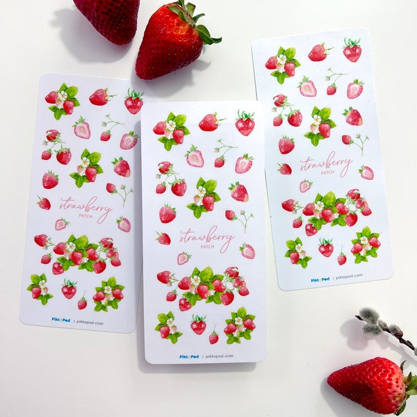 Vinyl Strawberry Stickers - Etsy