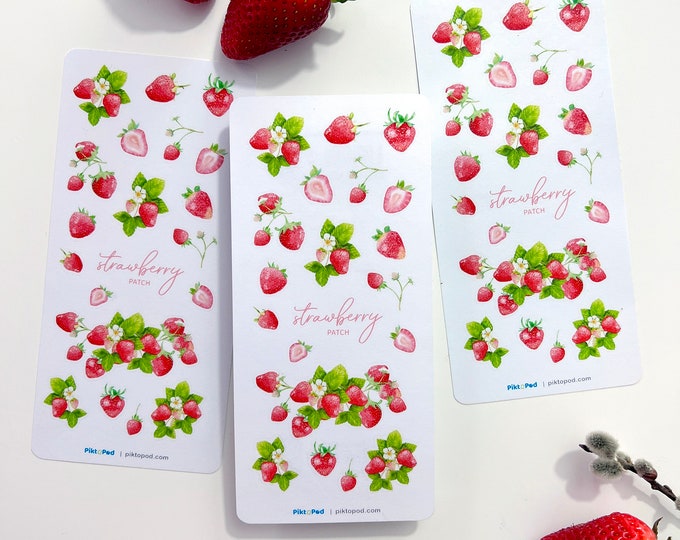 Vintage Strawberry Sticker Pack. Handmade Gifts, Red Junk Journal ...