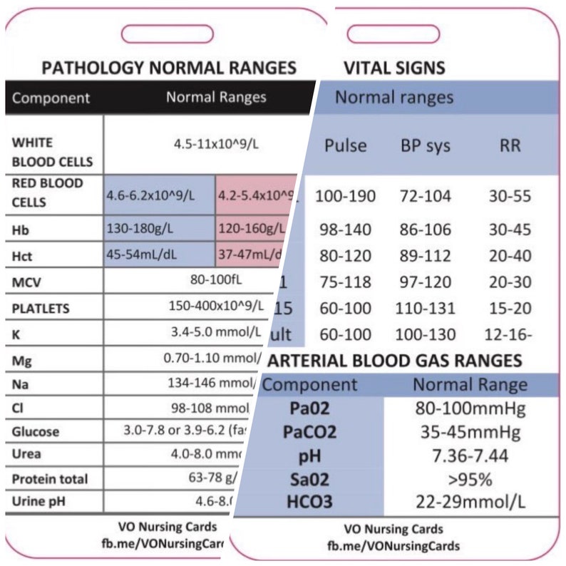 Nursing Reference Cards - Etsy Australia