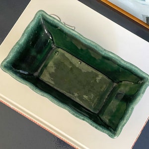 Vintage Hull Pottery Green Fluted Scalloped Rectangular Cachepot ...