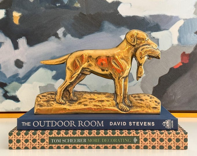 Vintage Heavy Cast Brass Labrador Dog Doorstop // Hunt Decor - Etsy