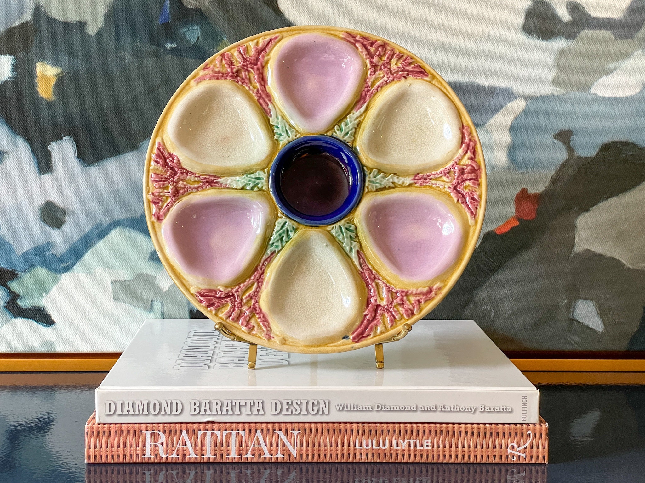 Antique Samuel Lear Seaweed and Coral Majolica Oyster Plate // - Etsy