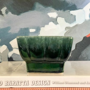 Vintage Hull Pottery Green Fluted Scalloped Rectangular Cachepot ...