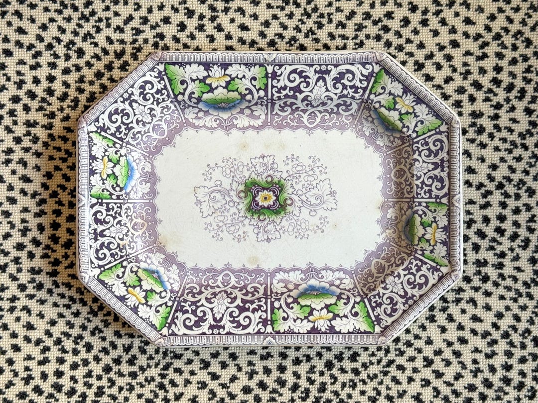 Antique Frances Morley Zamara Pattern Colorful Polychrome Ironstone ...