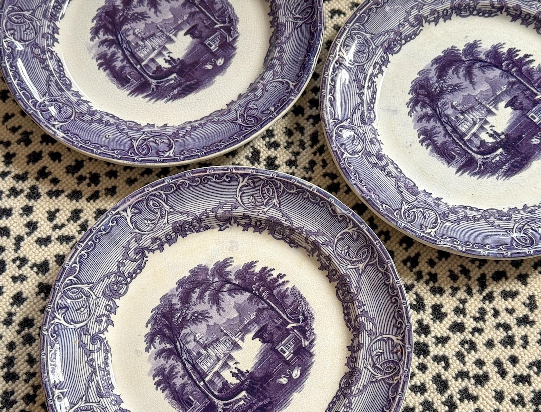 Antique Set of 3 19th Century P W & Co Venus Pattern Pearl Stone Ware ...