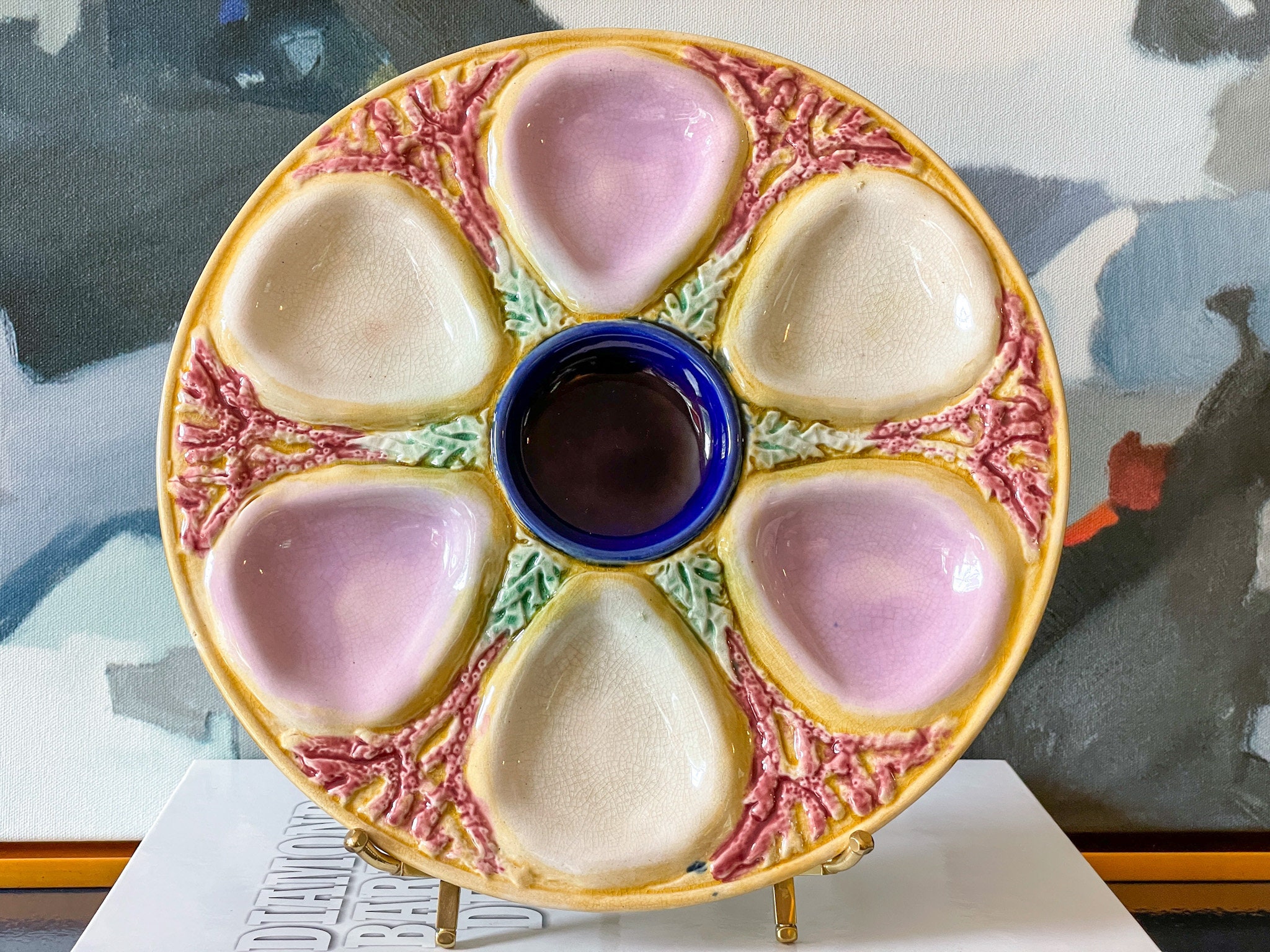 Antique Samuel Lear Seaweed and Coral Majolica Oyster Plate // - Etsy