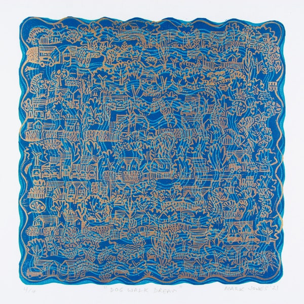 Abstract Linocut - Etsy