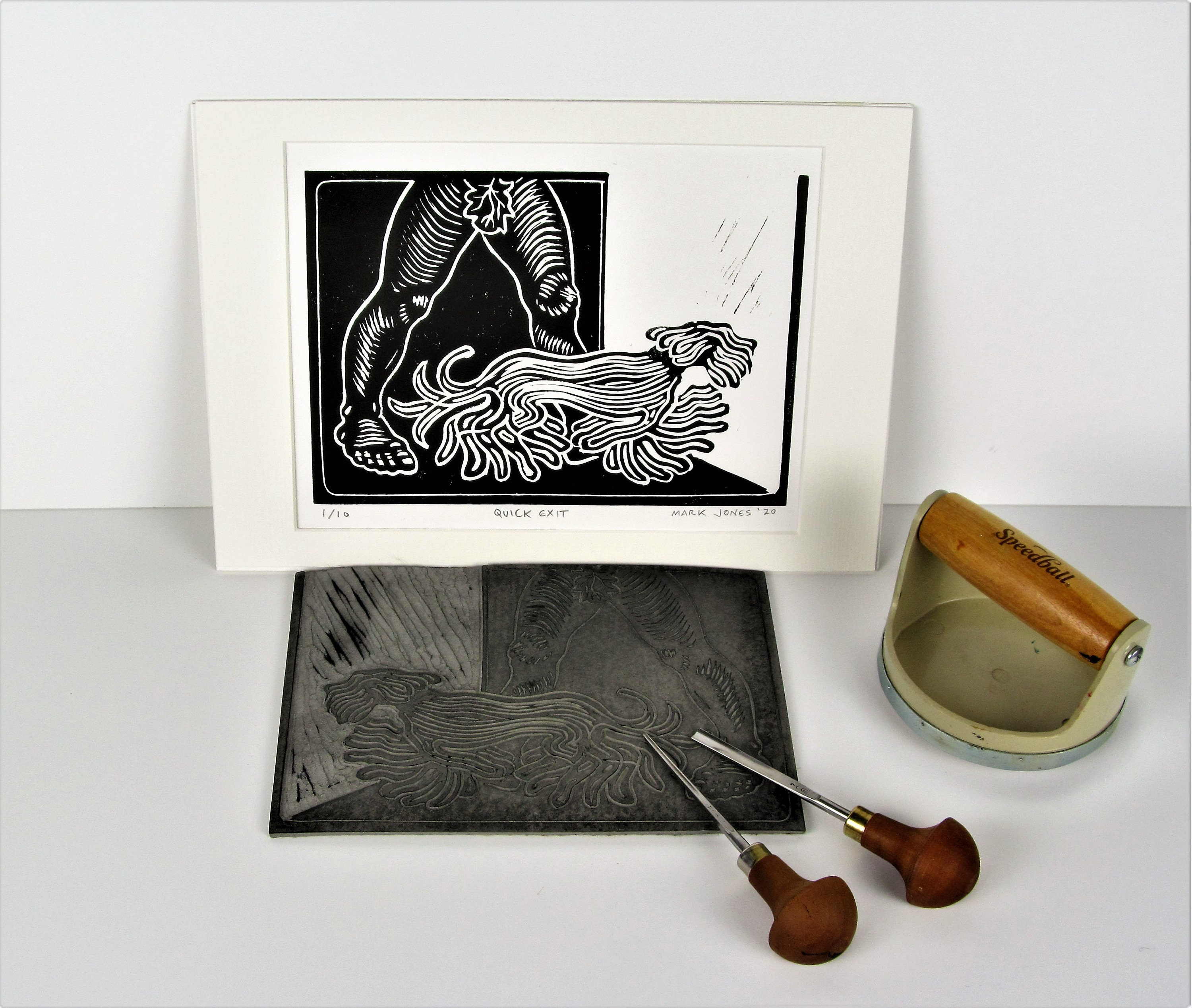 Dachshund Dog Linocut Art Print. Handmade Original Limited Edition ...
