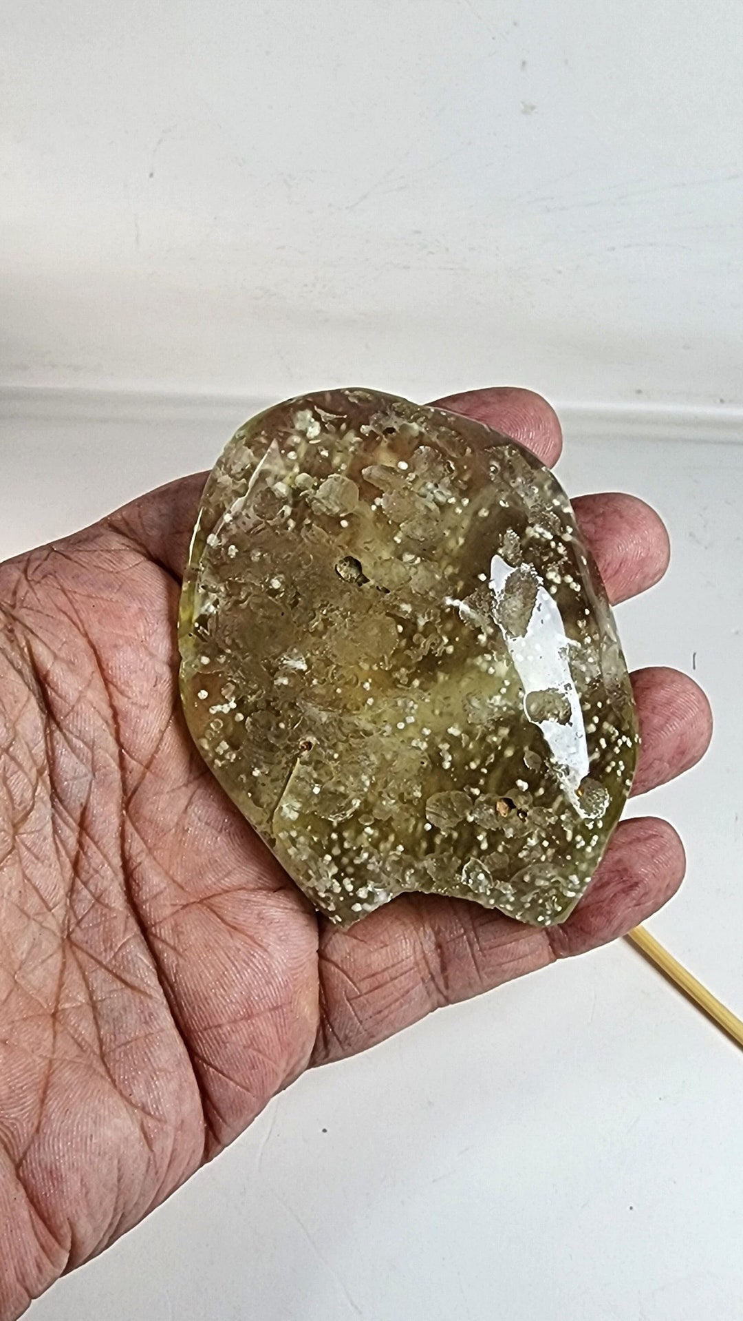Libyan Desert Glass / Beautiful Pice Polish GREEN Cristobalit /libyan ...