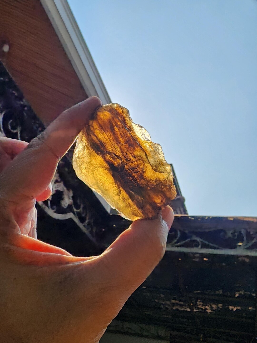 Libyan Desert Glass / RARE Libyan BLUE Tektite With Natural Hole ...