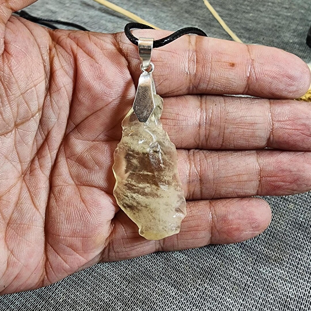 Libyan Desert Glass Pendant / Libyan Gold Tektite / Libyan Glass ...