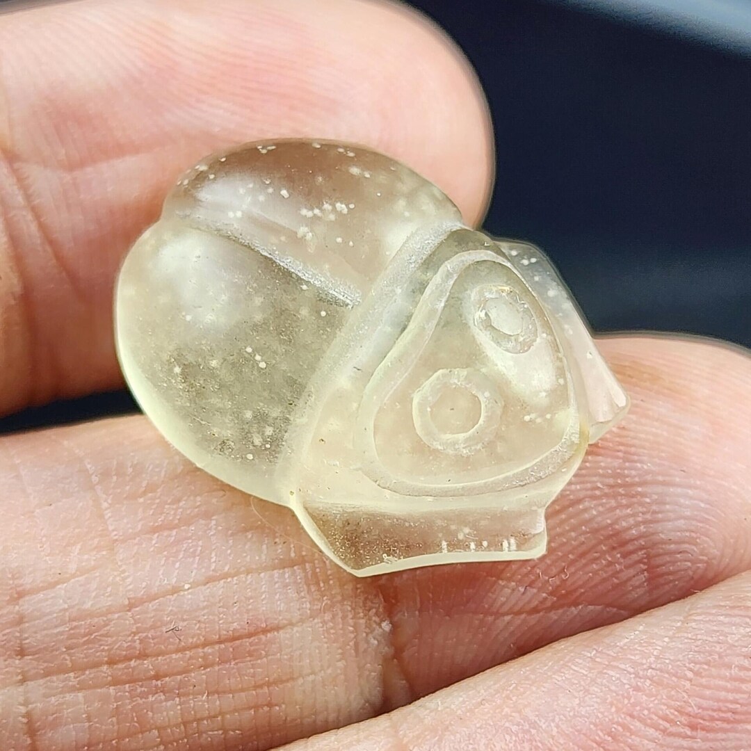 Libyan Desert Glass Gold Scarab Beetle Carving: 4 GR Tektite - Etsy
