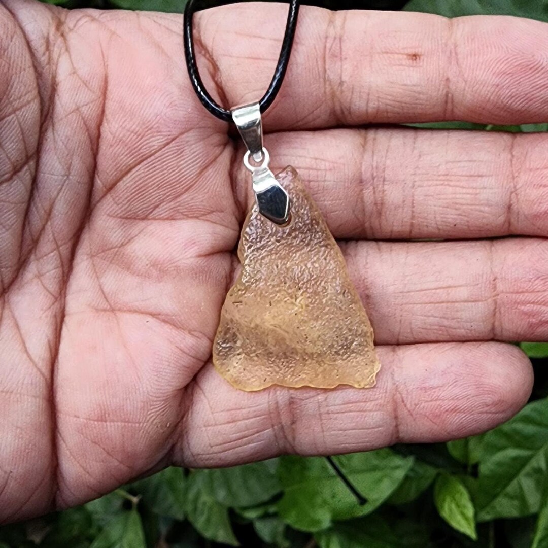 Libyan Desert Glass Pendant / Libyan Gold Tektite / Libyan Glass ...