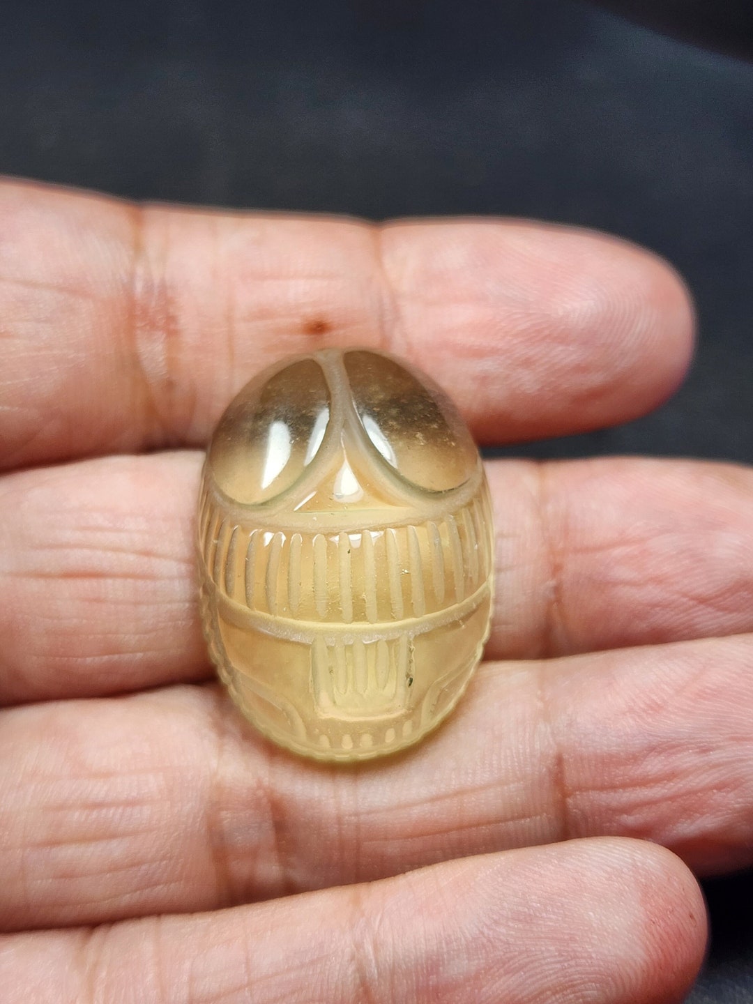 Libyan Desert Glass / Gold Scarab Beetle Carving /libyan Gold Tektite ...