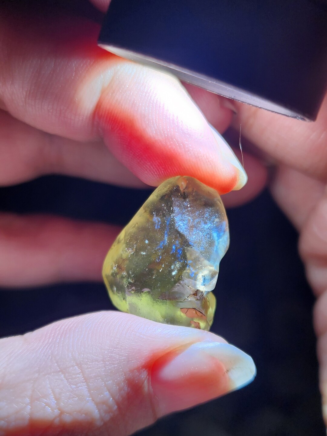 Libyan Desert Glass / RARE Libyan Gold BLUE Tektite / Libyan Glass ...