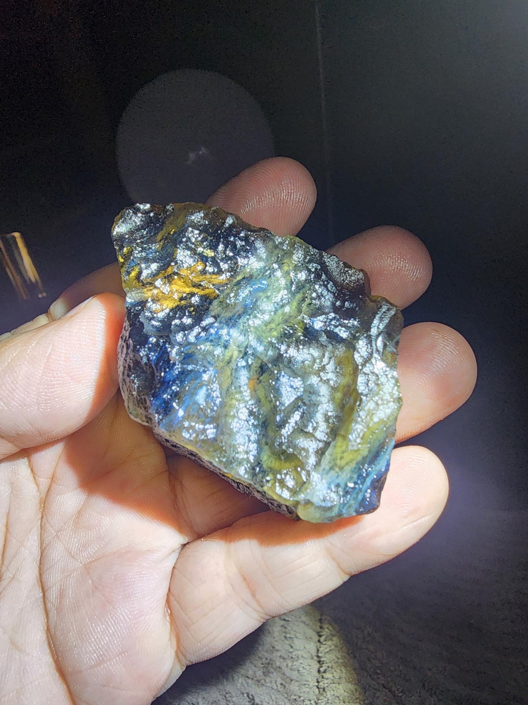 Libyan Desert Glass / RARE Libyan BLUE Tektite With Natural Hole ...