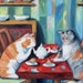 Cat Tea Party Giclée Print | Cat Wall Art | Cat Painting | Art Print ...