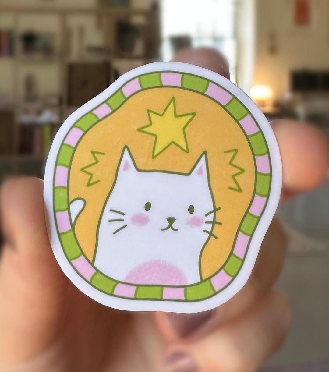 Star Cat Glossy Sticker | Cat Sticker | Fun Star Sticker | Kawaii ...