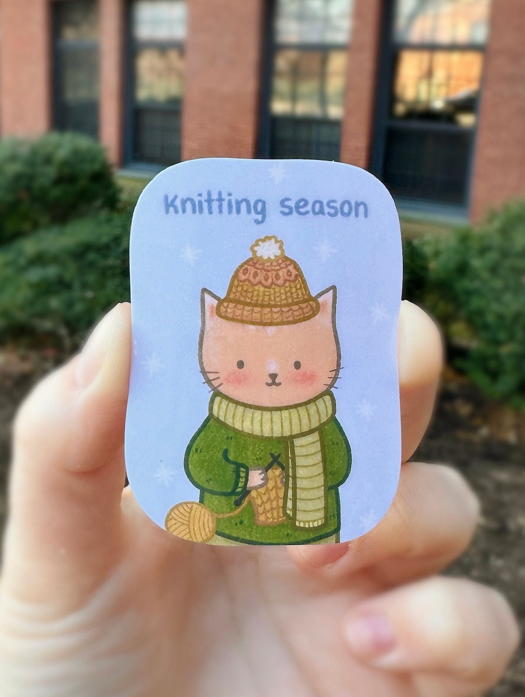 Knitting Season Cat Glossy Sticker | Knitting Sticker | Love to Knit ...