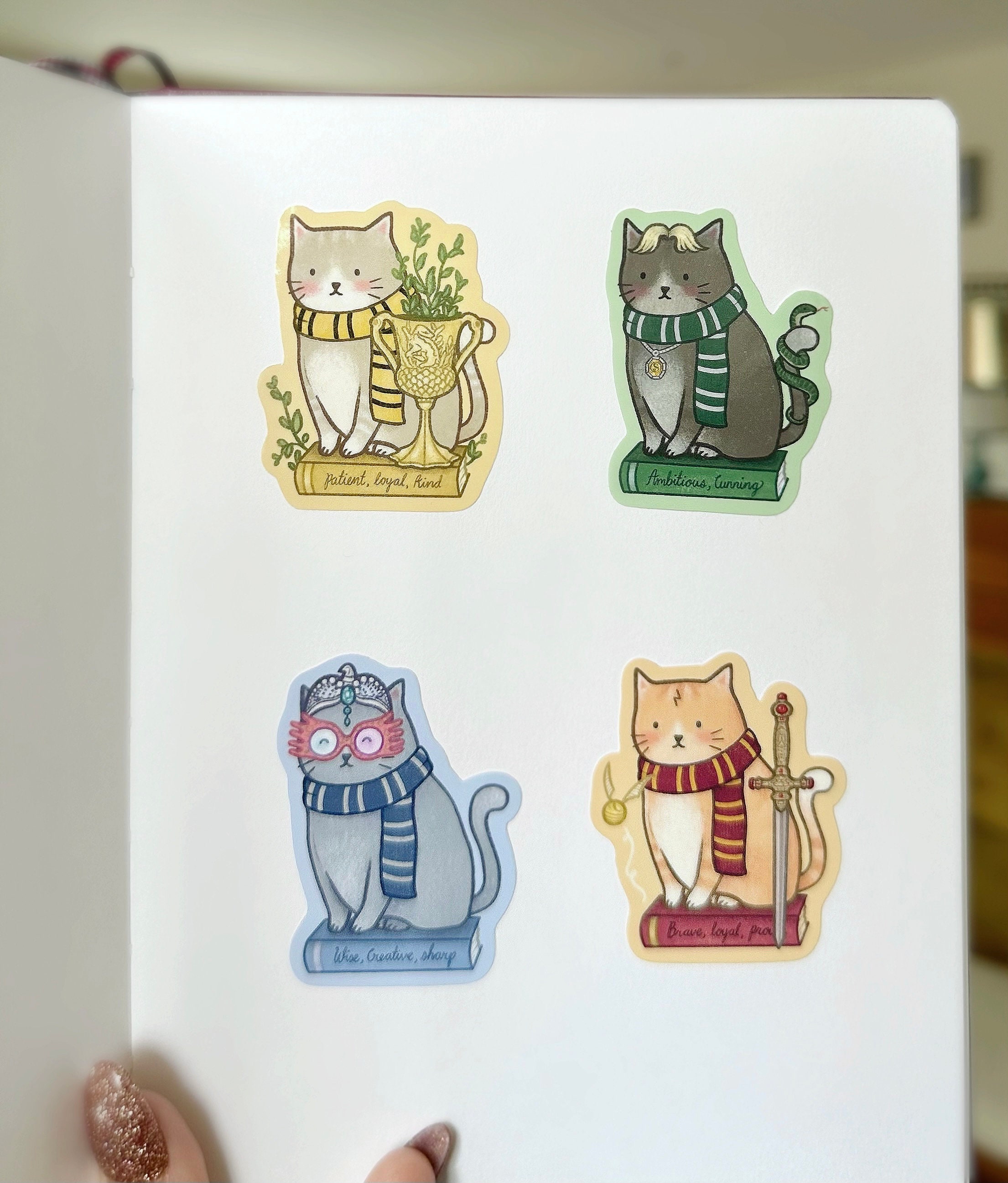 HP House Sticker Set of 4 (w/ Borders) | Vinyl Wizarding World | Wizard ...