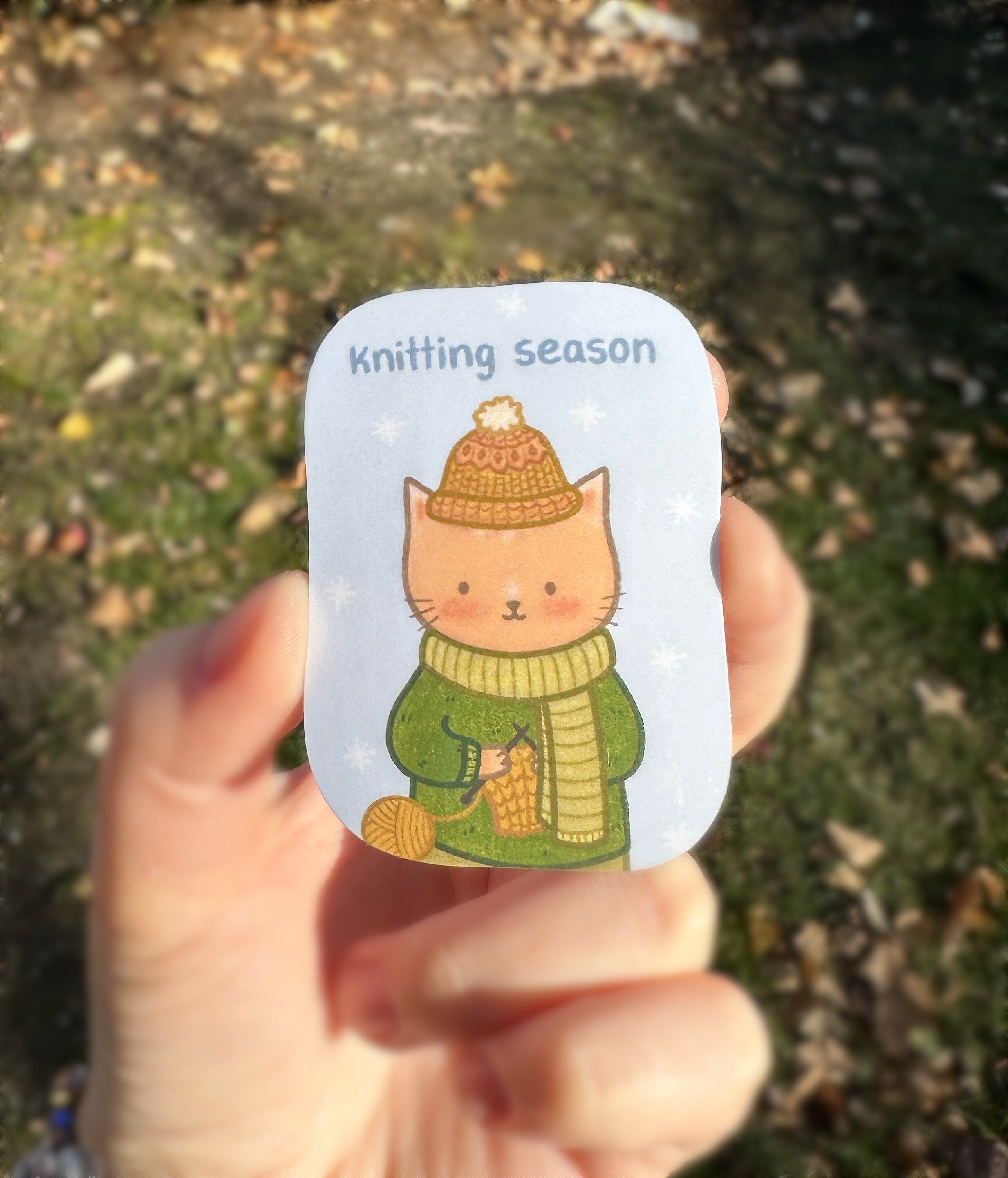 Knitting Season Cat Glossy Sticker | Knitting Sticker | Love to Knit ...