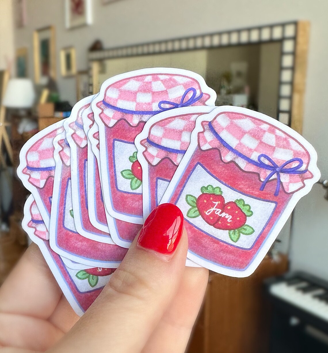 Strawberry Jam Glossy Sticker | Jam Jar Sticker | Cottagecore | Cute ...