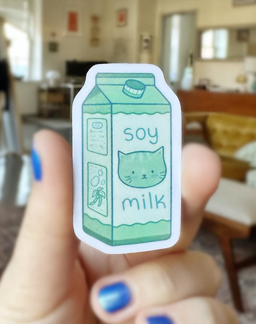 Soy Milk Sticker | Cat Vinyl Sticker | Green Soy Milk | Soy | Milk ...