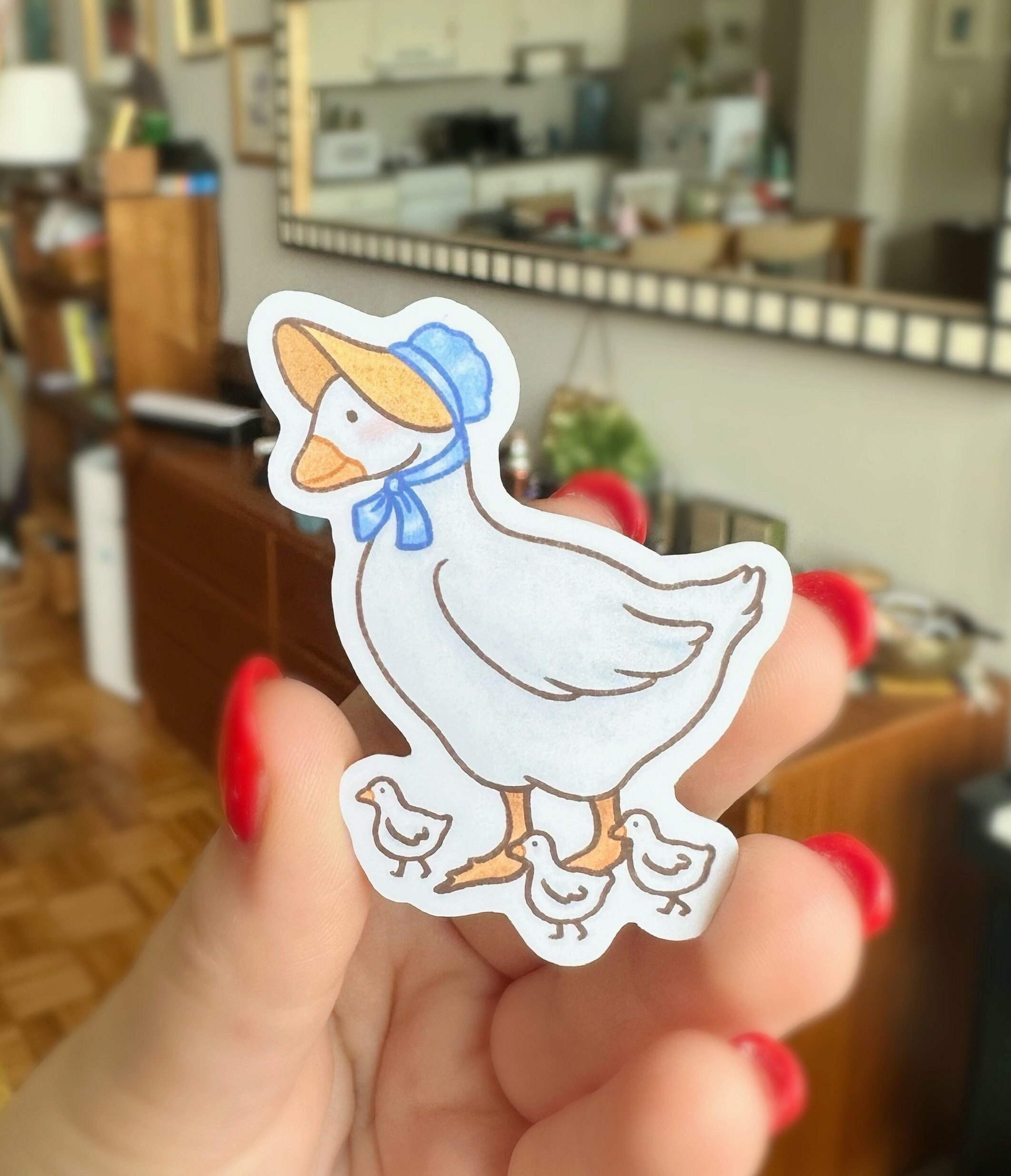 Mother Goose Glossy Sticker Cottagecore Goose Goslings Cute Sticker ...