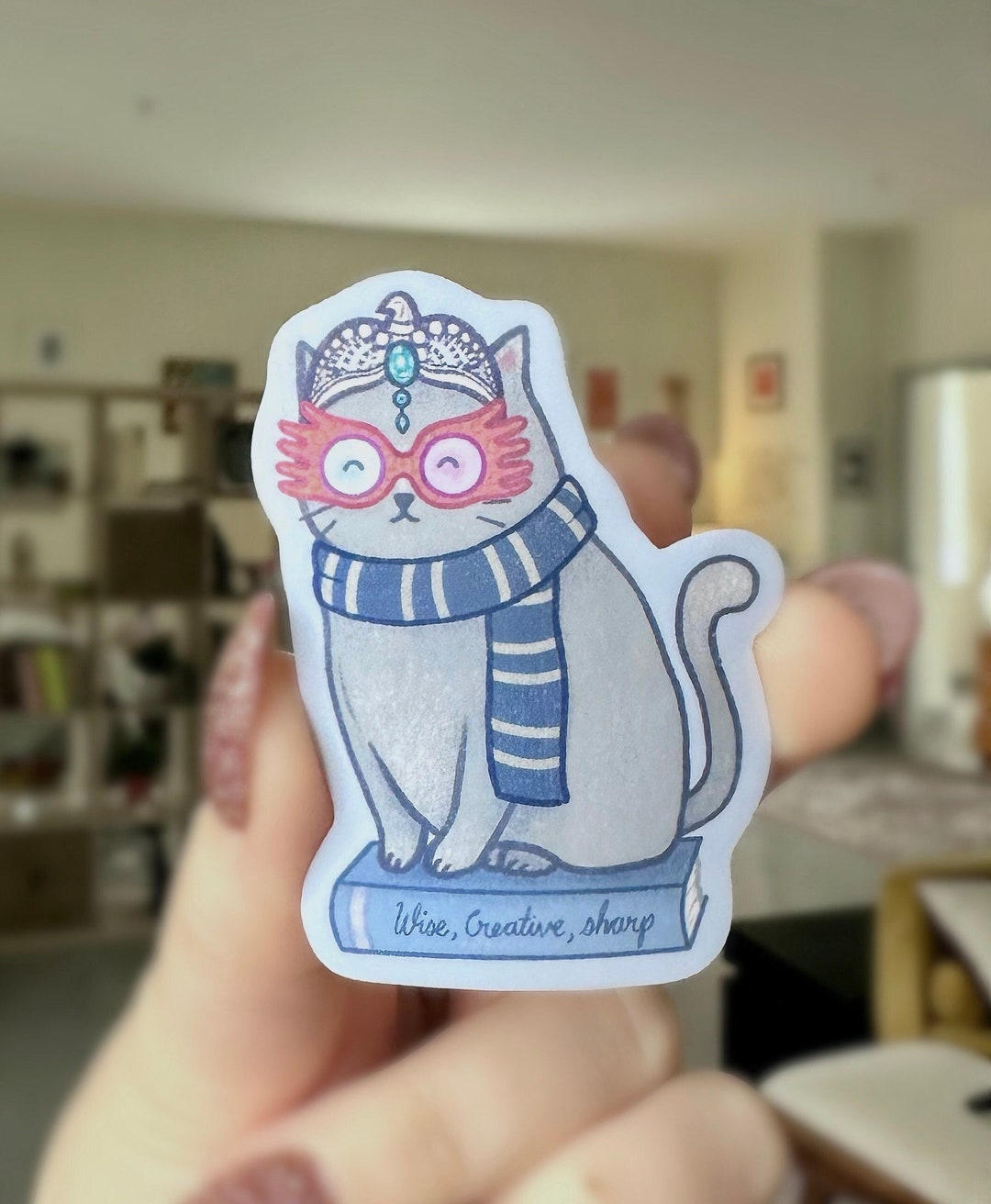 HP House Cat Sticker W/ Border (blue) | Vinyl Wizarding World | Wizard ...