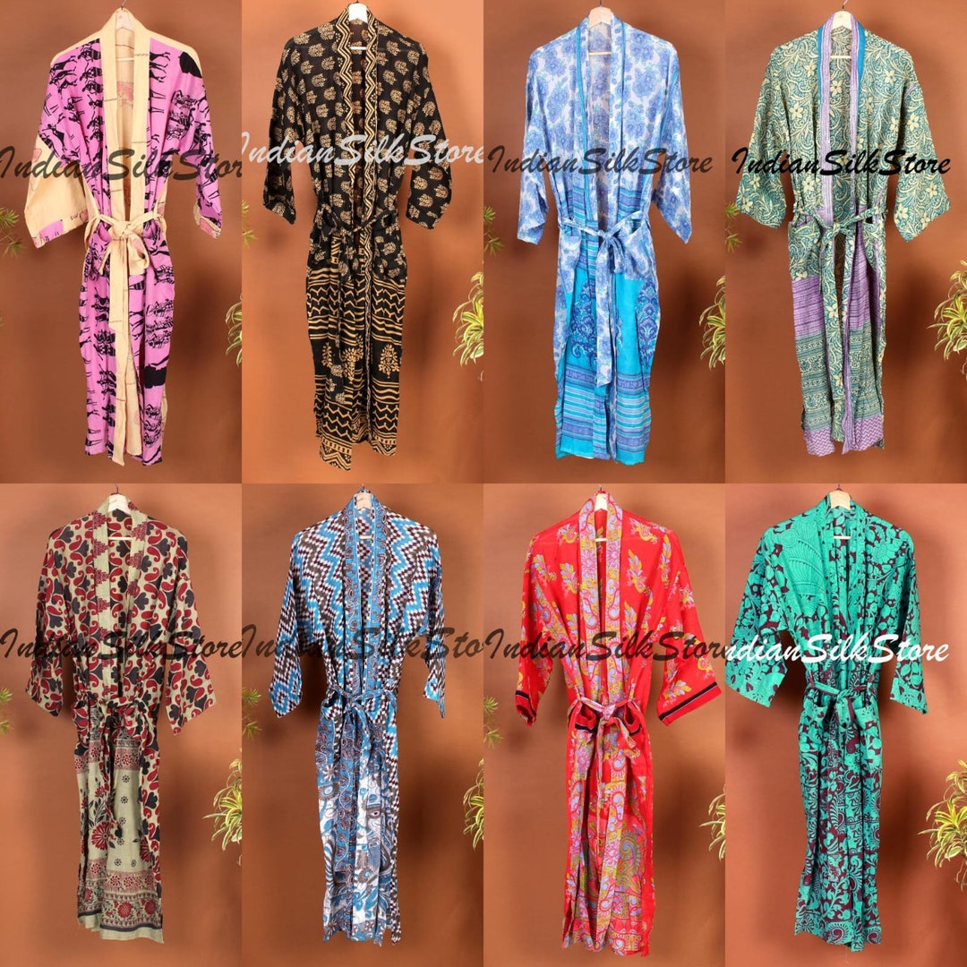 8 Pcs Wholesale Robe Lot Assorted Color Robe Indian Handmade - Etsy