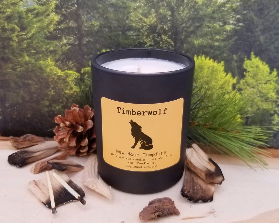 Timberwolf Soy Candle New Moon Campfire Fragrance Campfire Scented ...