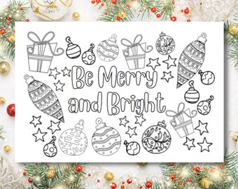 Printable Coloring Placemat, Christmas Dinner Decor, DIY, Printable ...
