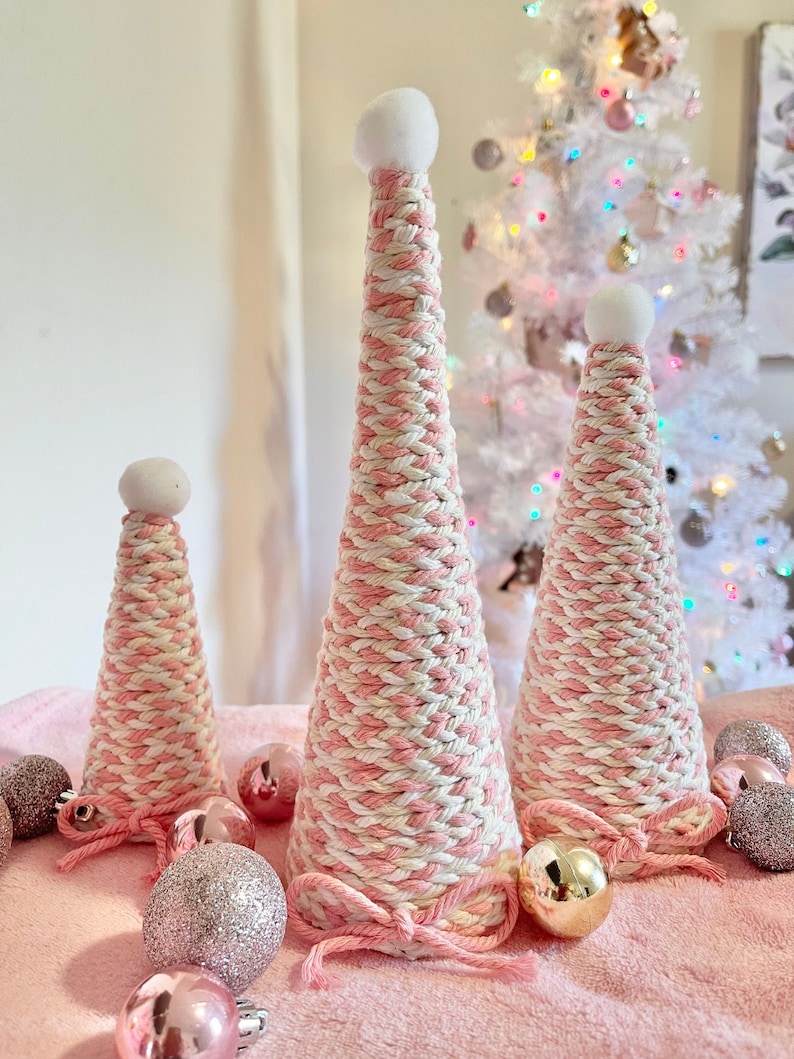Pink and White Mini Tree Mini Christmas Trees Pink Tree - Etsy