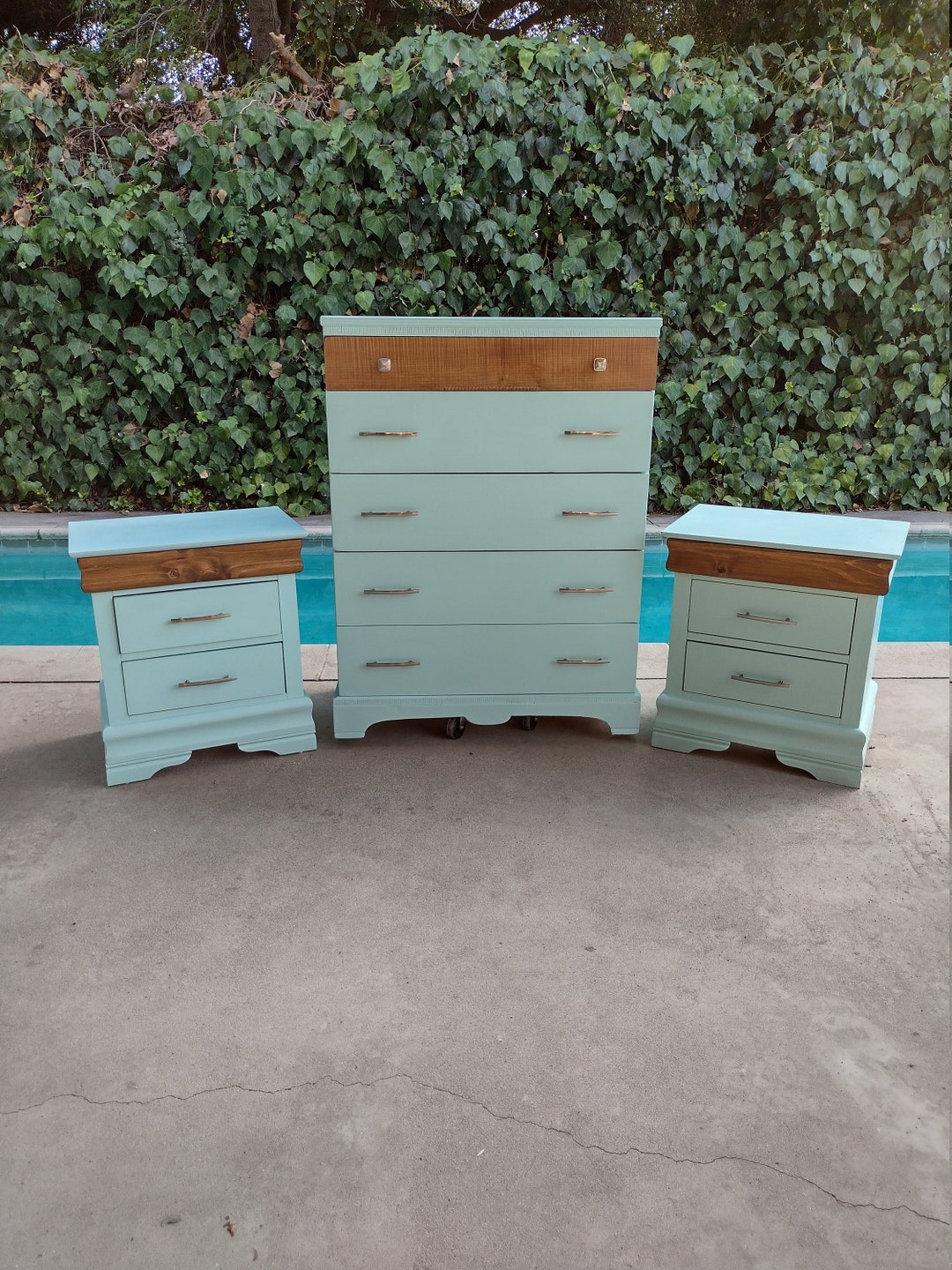 Wood Chest of Drawers With Matching Night Stands - Etsy