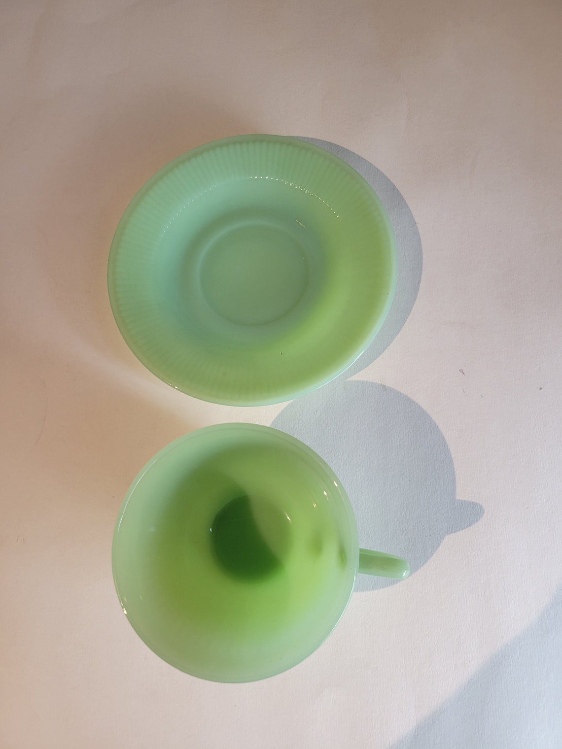 Jadeite Cup & Saucer - Etsy