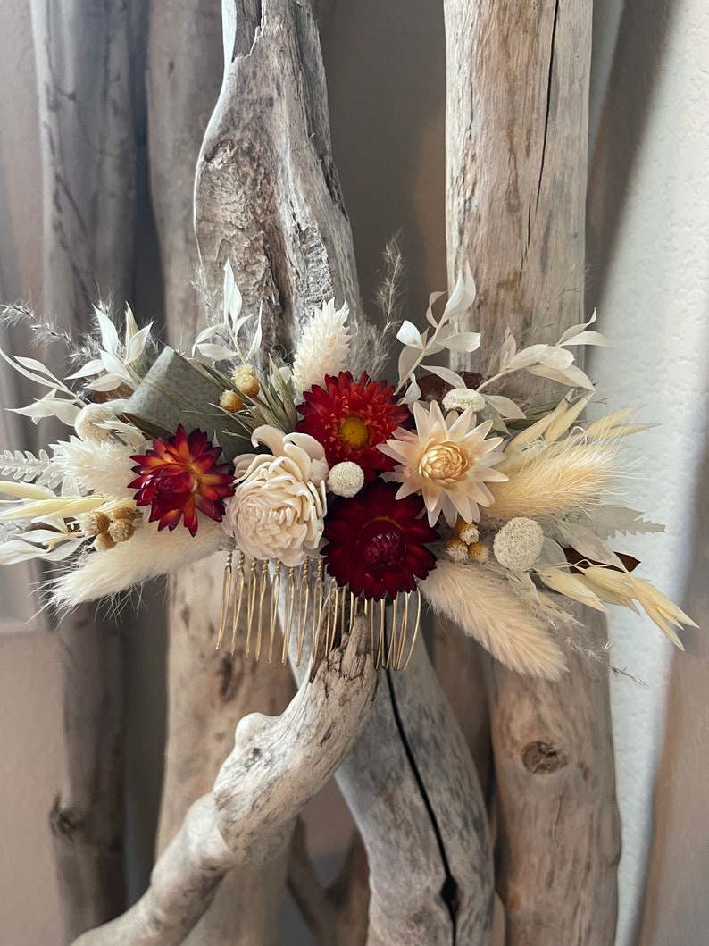 Boho Style Dried Floral Hair Comb Dried Floral Hair Comb for - Etsy