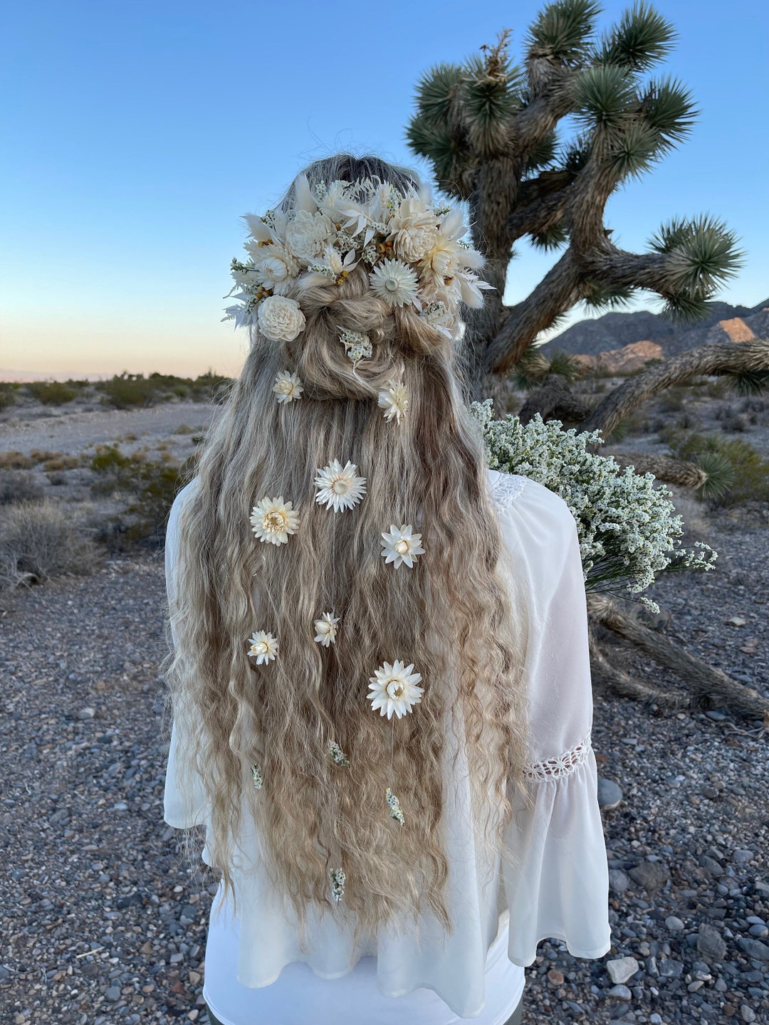 Dried Flower Bridal Combs, Dried Floral Bridal Comb , Boho Style Dried ...