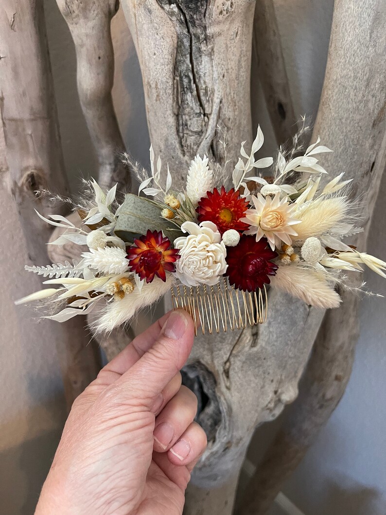 Boho Style Dried Floral Hair Comb Dried Floral Hair Comb for - Etsy