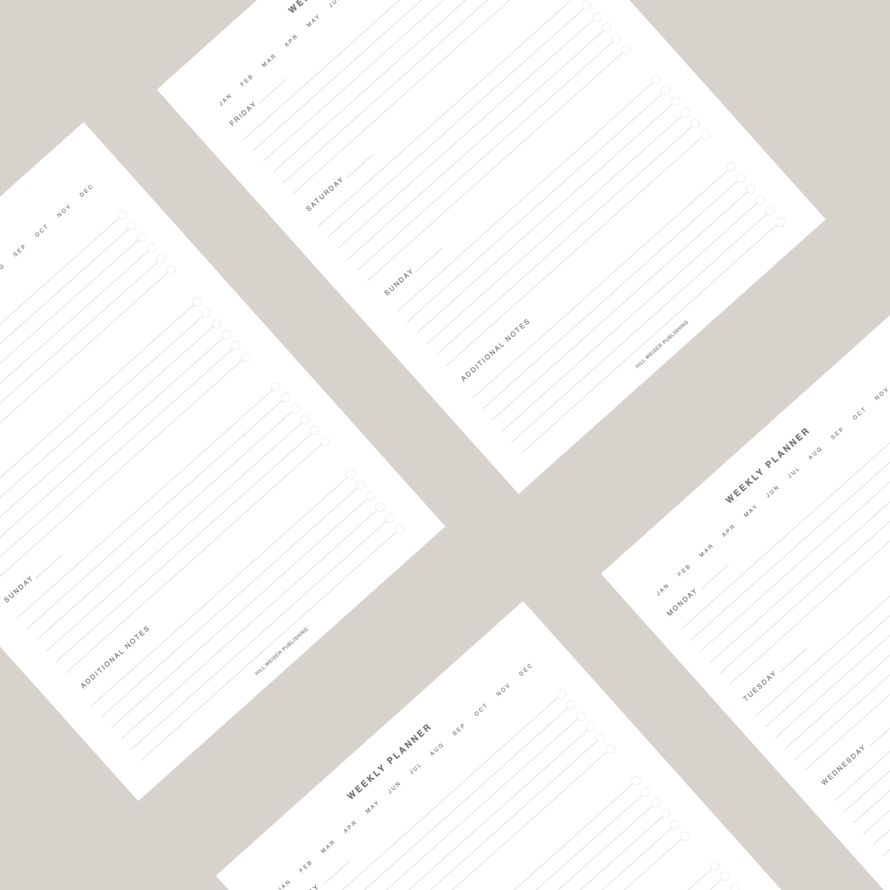 Weekly Planner Printable | 8.5x11 | Minimalist Undated Planner | Double ...