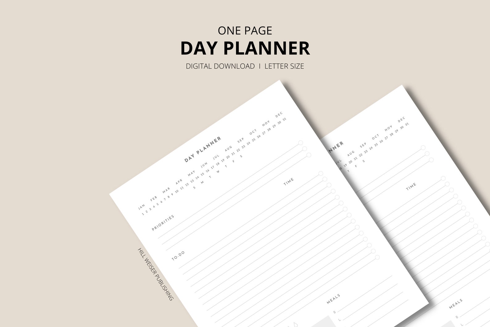 Minimalist Day Planner - Runs All Year, Letter Size 8.5 X 11, Overview ...
