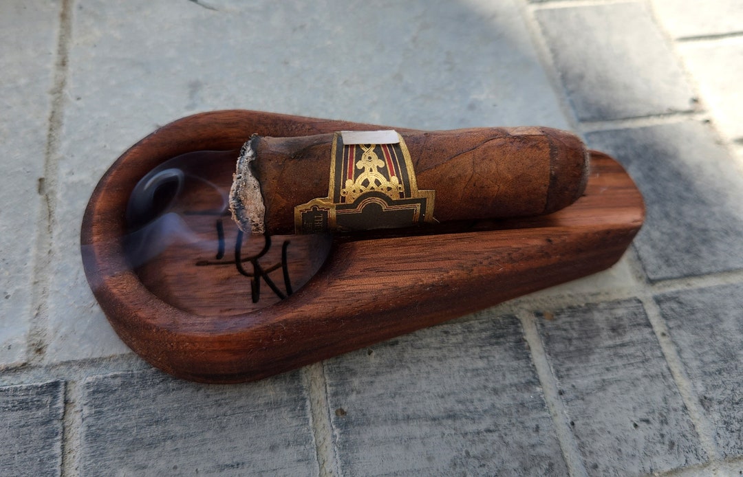 Walnut Cigar Ash Tray Pocket Size, Monogram Cigar Ash Tray, Gift for ...