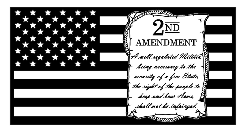 2nd Amendment Scroll Flag Design, SVG DXF AI , Digital File Only, 2 ...