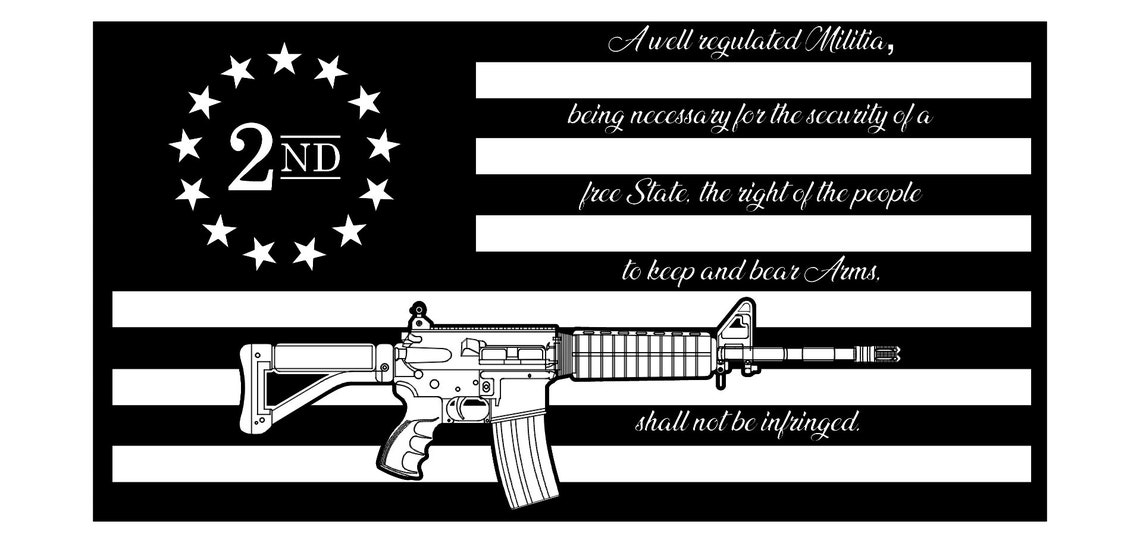 AR15 With 2nd Amendment Flag SVG DXF AI Digital File Only - Etsy