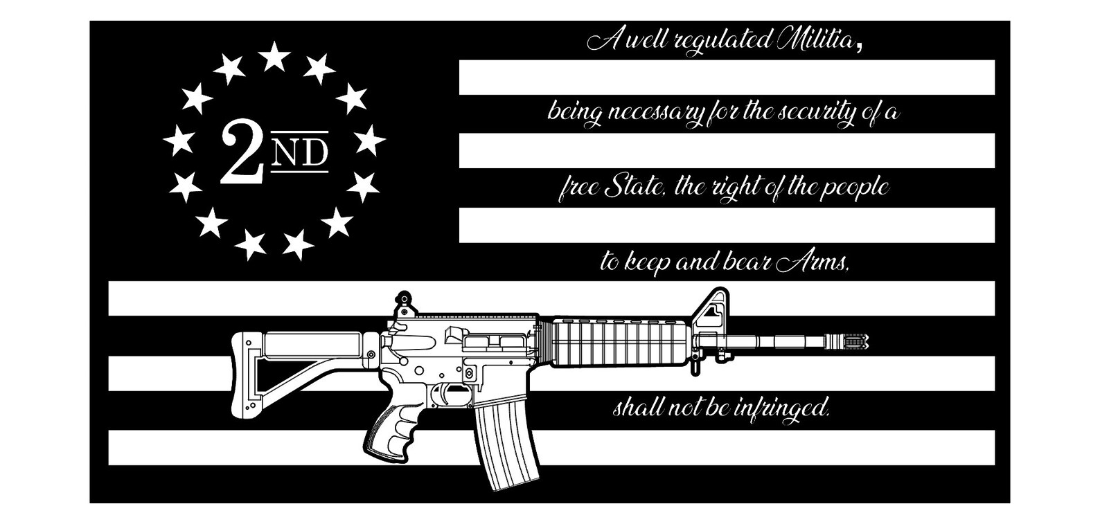 AR15 With 2nd Amendment Flag SVG DXF AI Digital File Only - Etsy