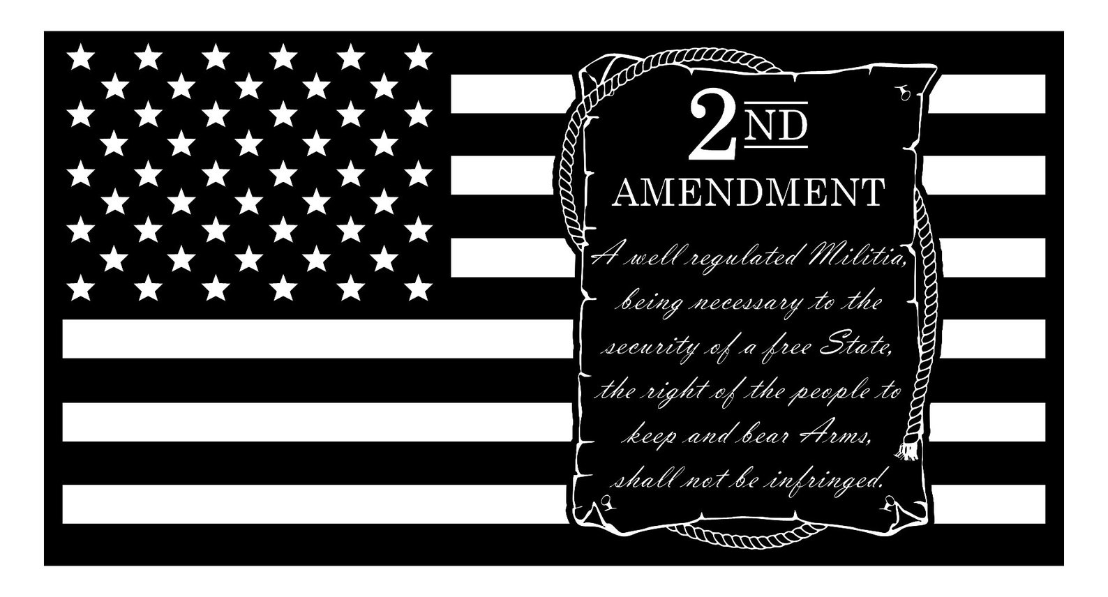 2nd Amendment Scroll Flag Design, SVG DXF AI , Digital File Only, 2 ...