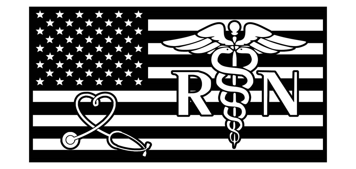 Nurse American Flag Design, SVG DXF AI , Digital File Only - Etsy