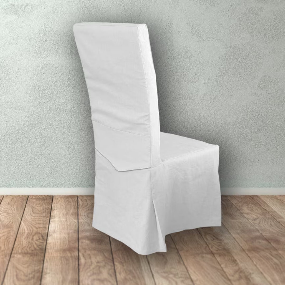 Linen Chair Slipcover Long Chair Cover for a Farmhouse Style Home ...