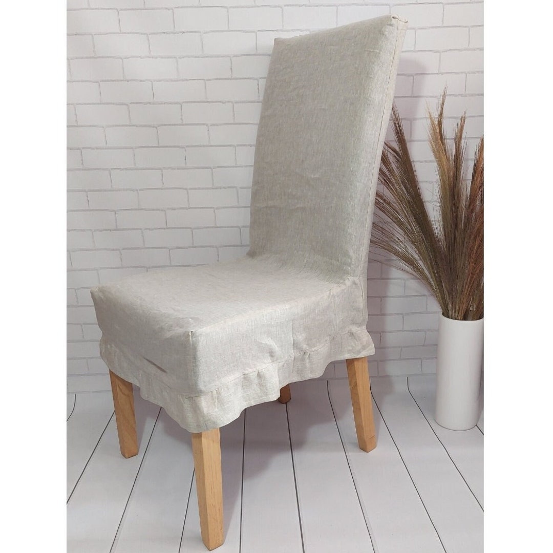 Natural Linen Chair Cover, Linen Chair Slipcover, French Country Decor ...